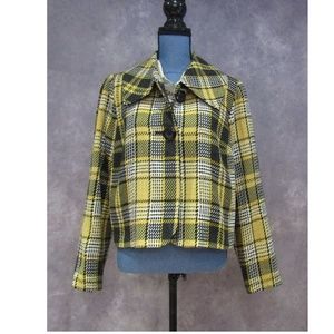 R.Q.T. | Jackets & Coats | Rqt Yellow Black Plaid Coat Size L | Poshmark